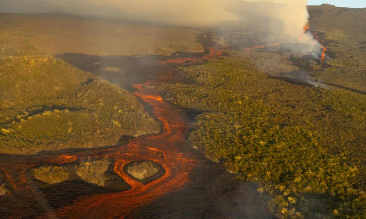 Wolf Volcano on Isabela Island Erupts in Spectacular Display